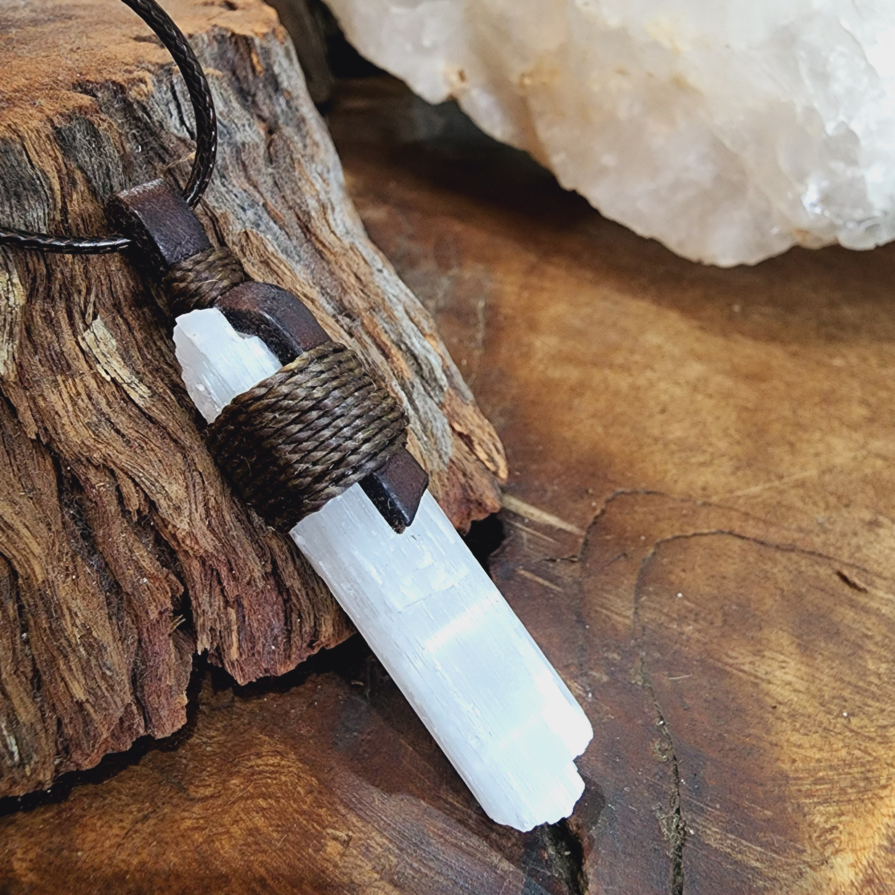 Spiral Soul Seed Pendant - Selenite – Crystal Arcana