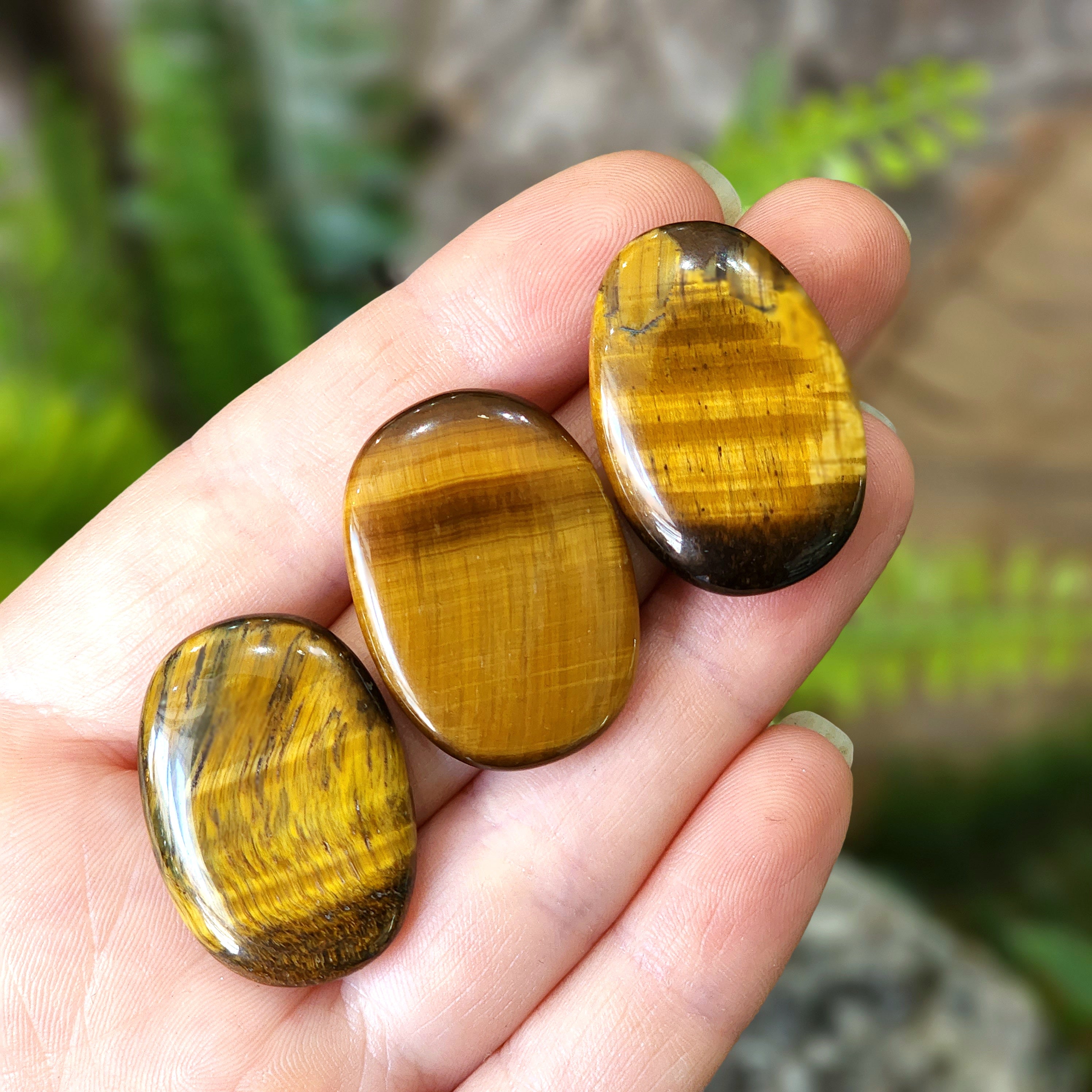 Tiger Eye Flat Stone - Bra or Wallet Buddy – Crystal Arcana