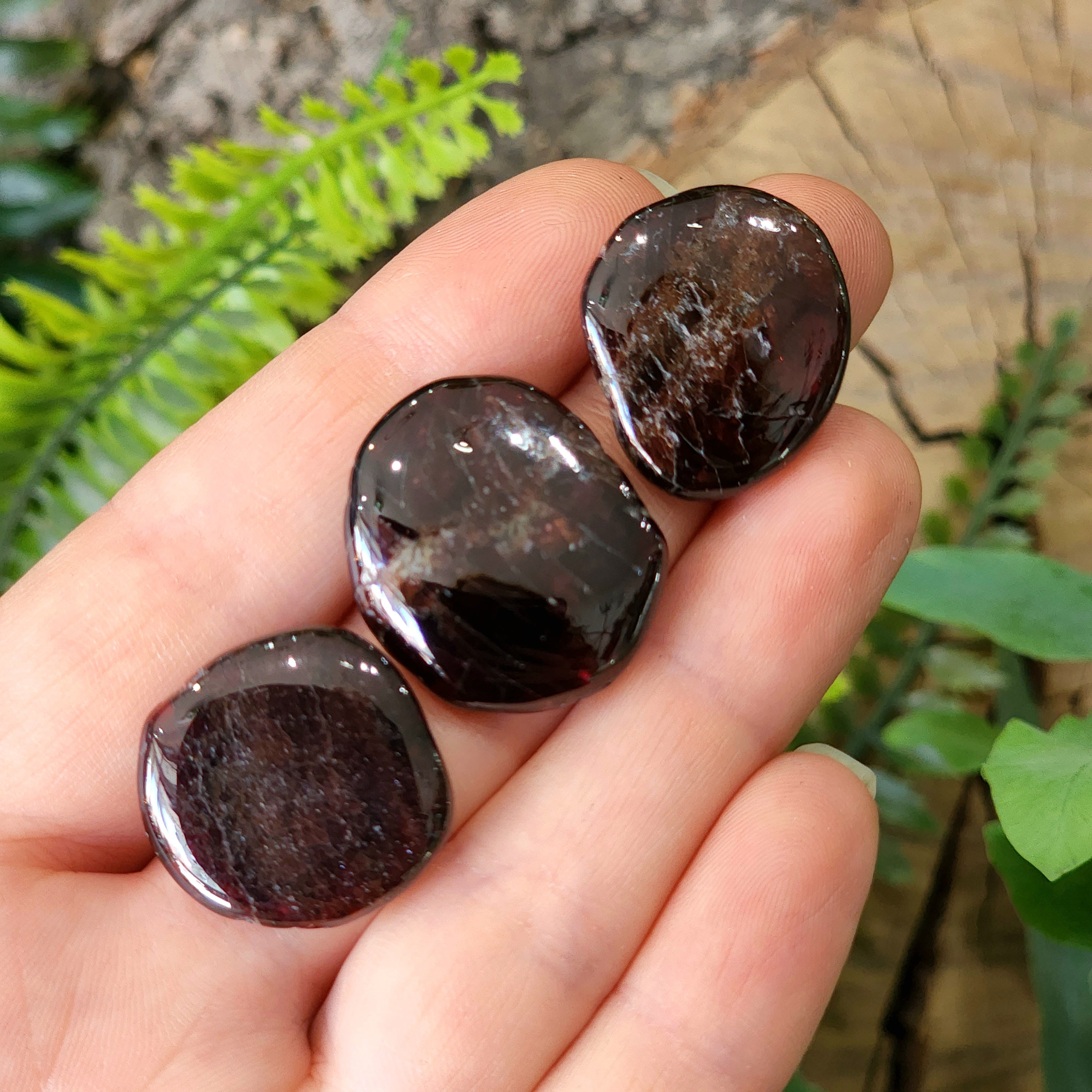 Garnet Flat Stone - Bra or Wallet Buddy – Crystal Arcana