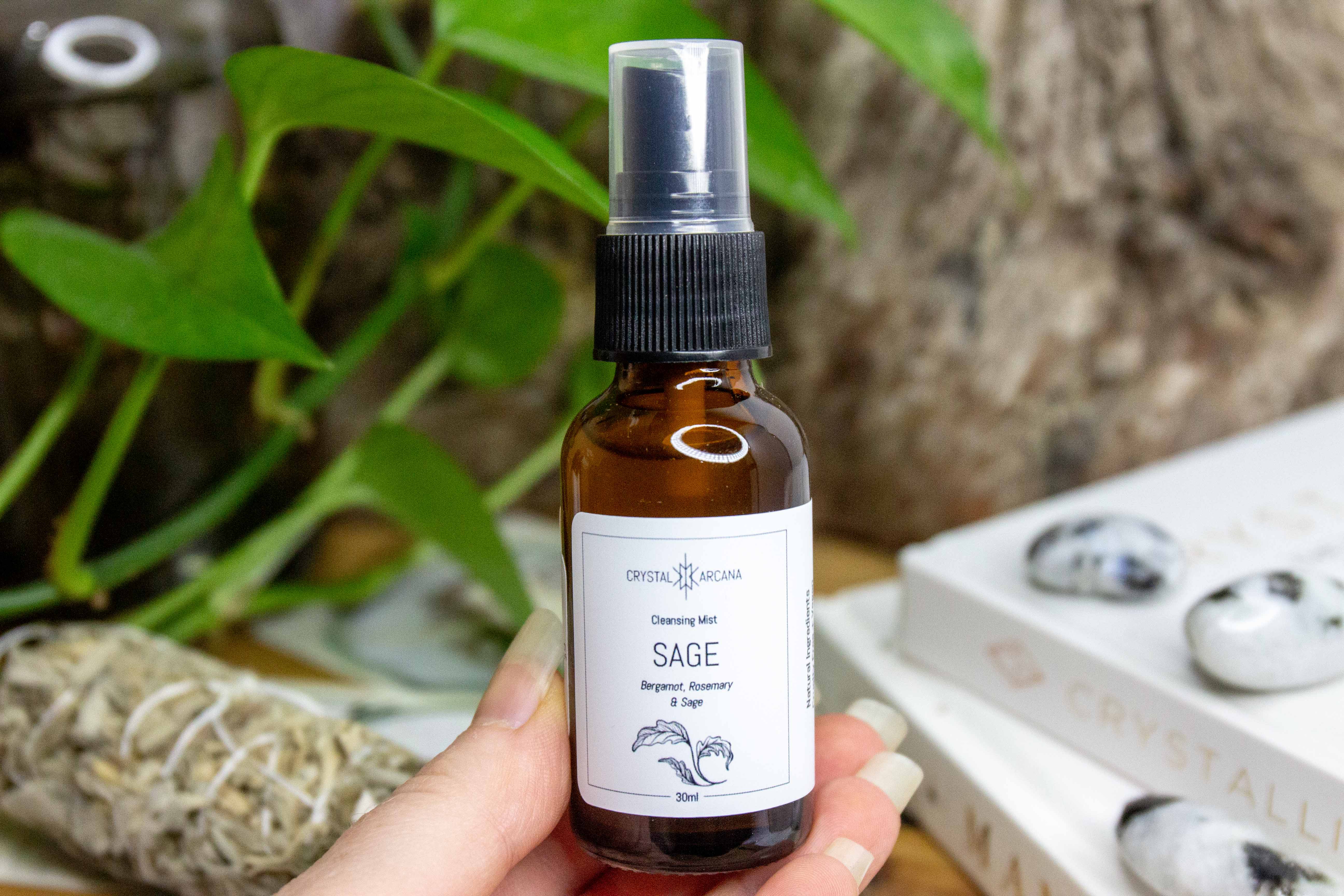 Sage Room Spray 30ml - Sage, Bergamot & Rosemary – Crystal Arcana